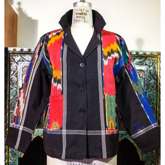 Jackets & Coats | Traditionally Woven Cotton Ikat Light Jacket Made In ...
